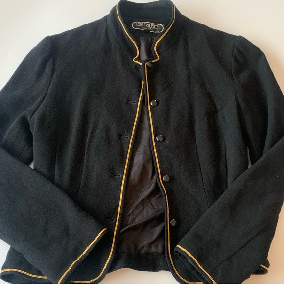 Vintage | Jackets & Coats | Vintage 8s Black Gold Trim Military Band ...